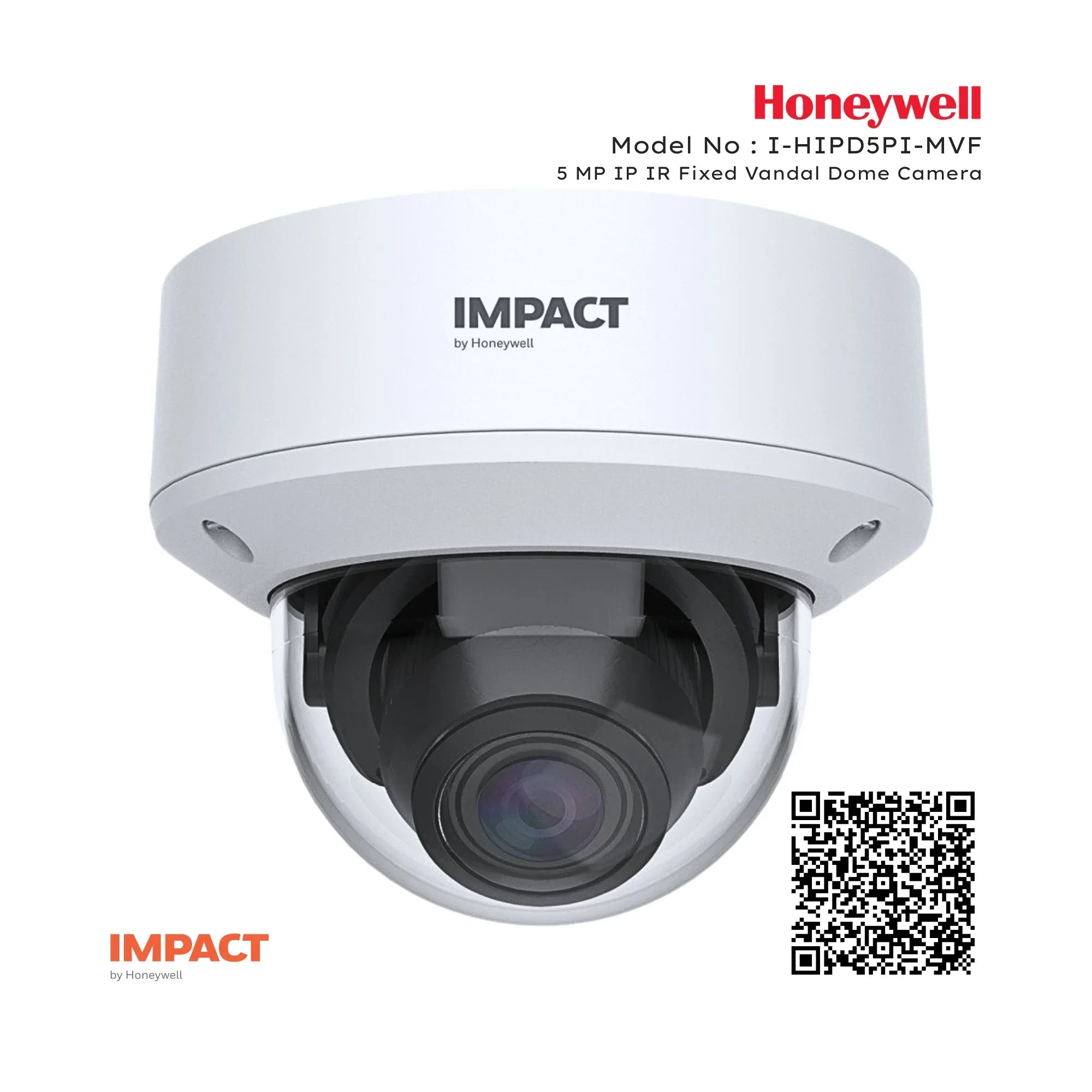 Honeywell Impact I-HIPD5PI-MVF 5 MP IP IR Fixed Vandal Network Dome Ca ...