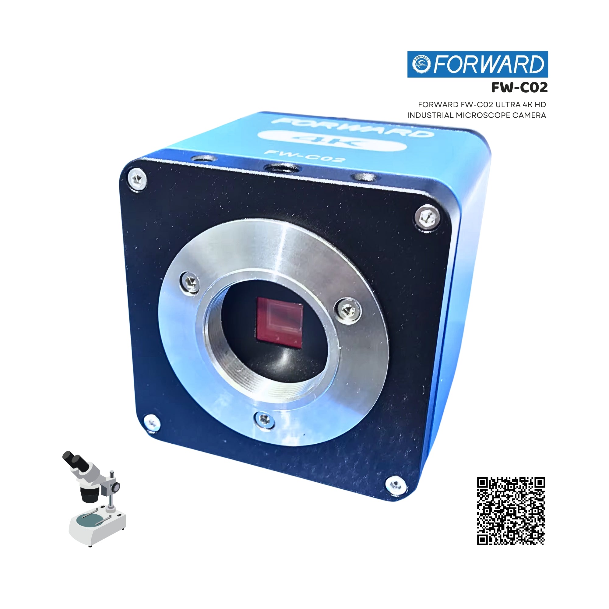 FORWARD FW-C02 ULTRA 4K HD INDUSTRIAL MICROSCOPE CAMERA WITH HDMI USB ...