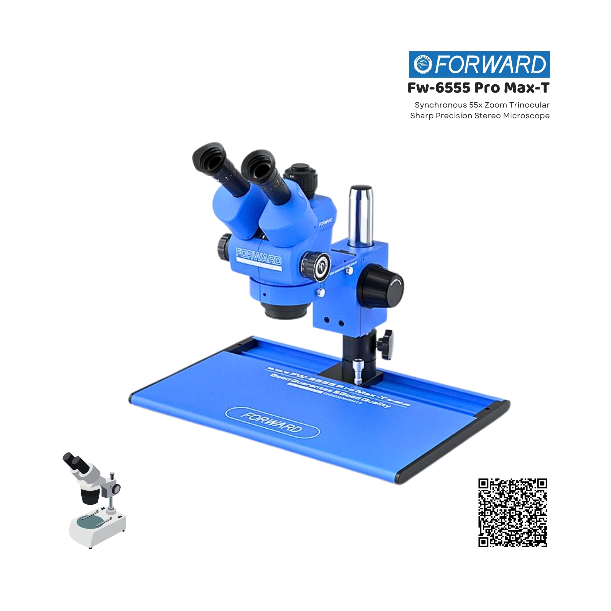 Forward Fw-6555 Pro Max-T Synchronous 55x Zoom Precision Microscope ...