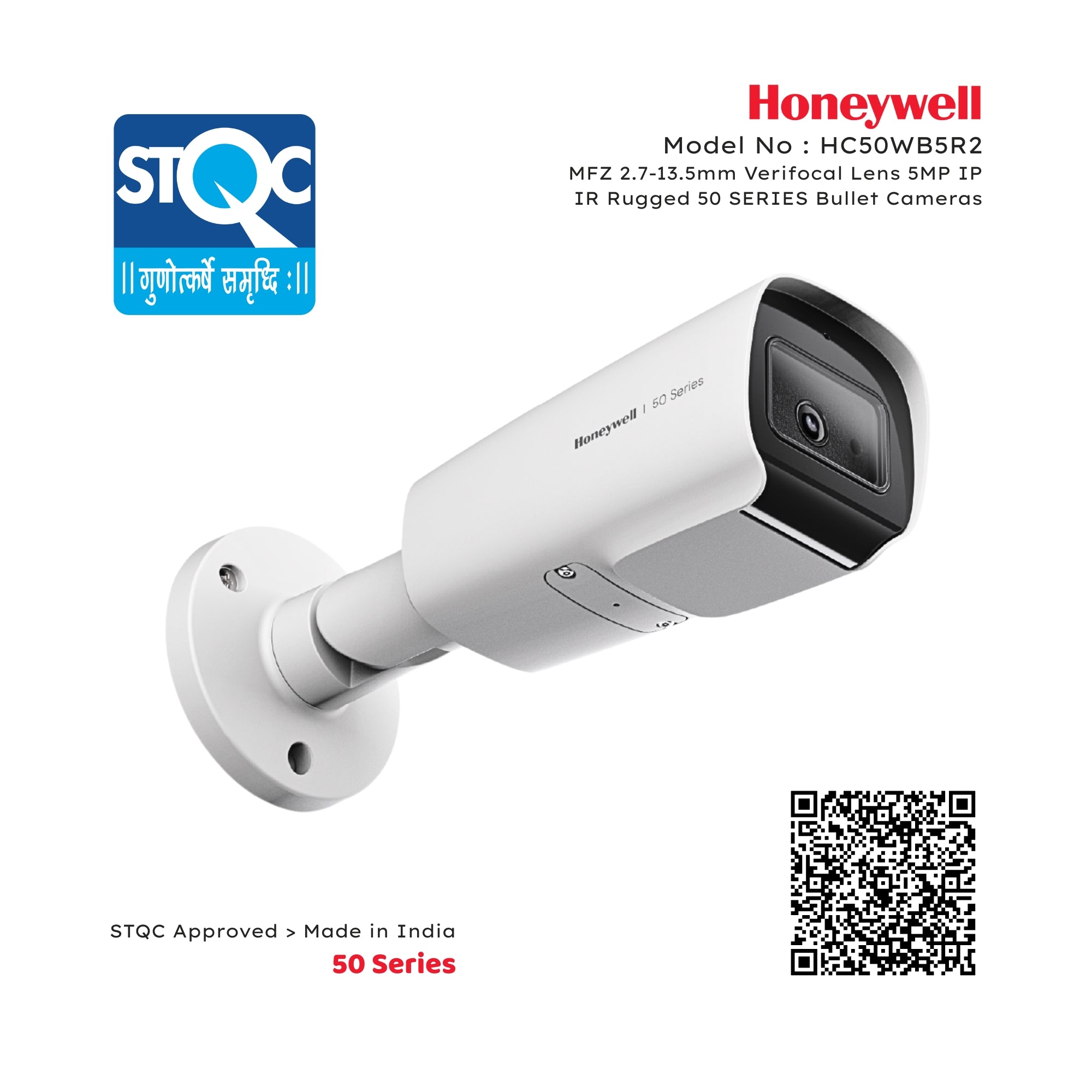 Honeywell HC50WB5R2 5MP IP MFZ 2.7-13.5mm Verifocal Lens IR Rugged 50 ...